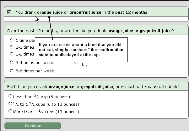 Diet History Questionnaire II on the Web